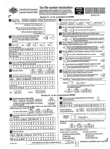 ABBS TFN Declarations – ABBS LMS