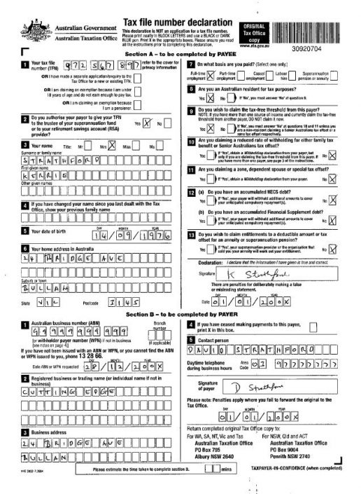 ABBS TFN Declarations – ABBS LMS